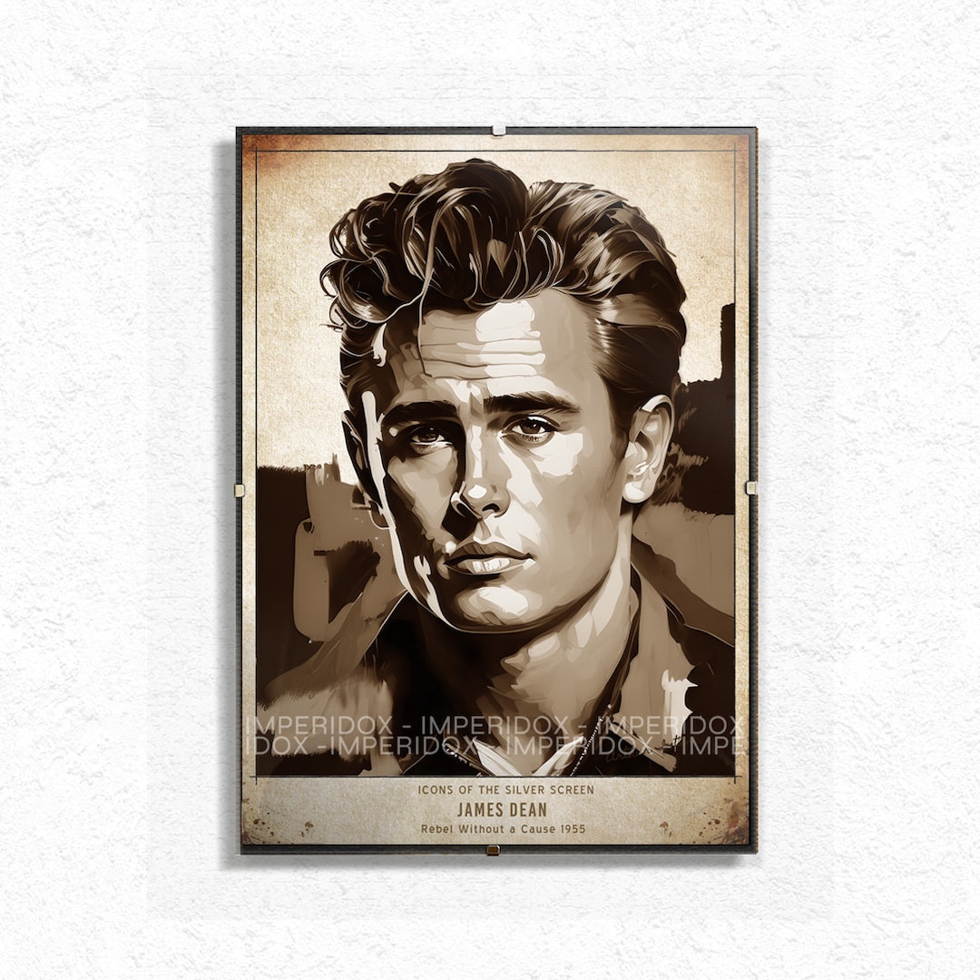 Iconic James Dean Art Print - Vintage Hollywood Decor - Classic Rebel ...