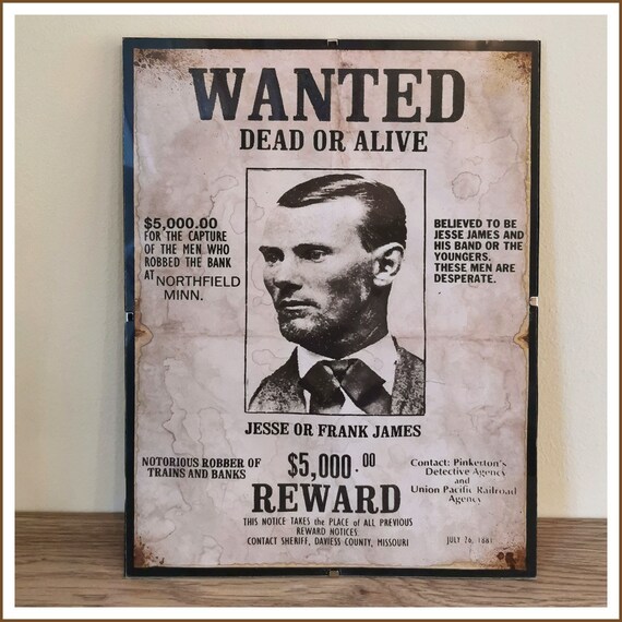 Jesse James Wanted Poster | Etsy