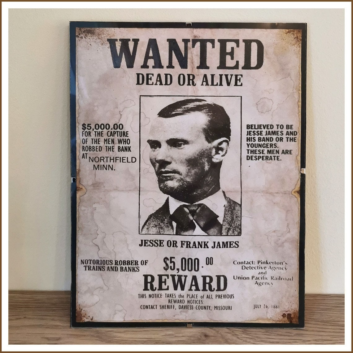Jesse James Wanted Poster Original