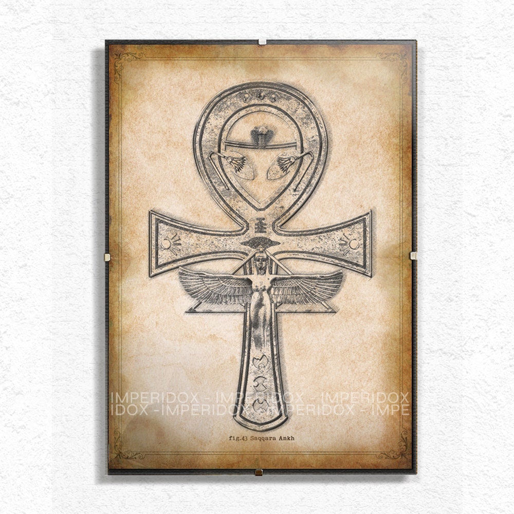 Ankh Print, Ankh Aged Print, Egyptian Aged Print, Egyptian Print ...