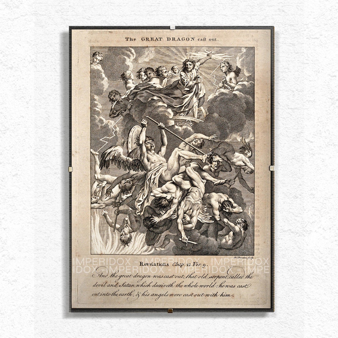 Greek Mythology Print, Bible Print, God Print, Lucifer Aged Print, Hand ...