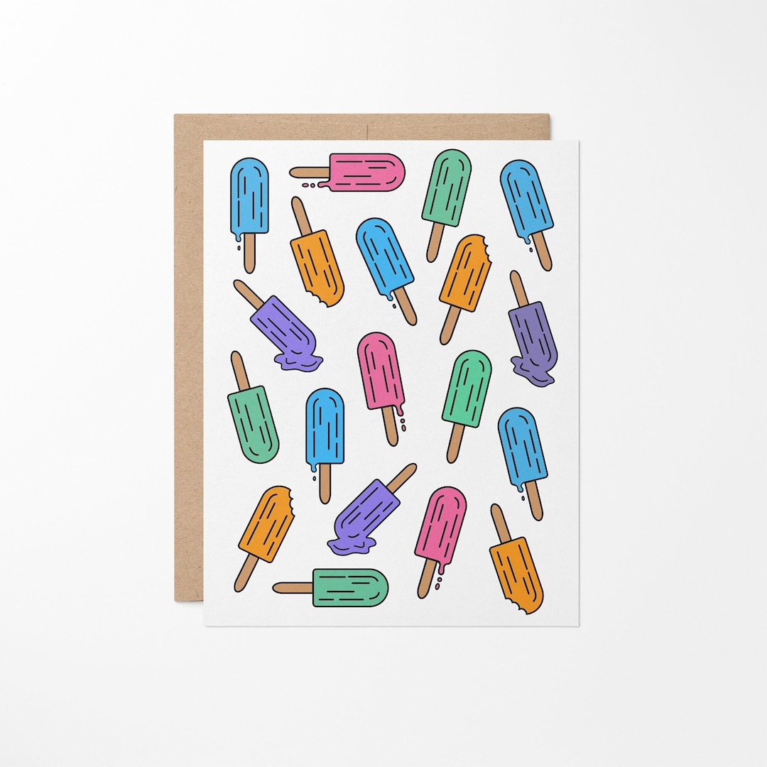 Popsicle Illustration Greeting Card // All-purpose Card // Cute Cards ...