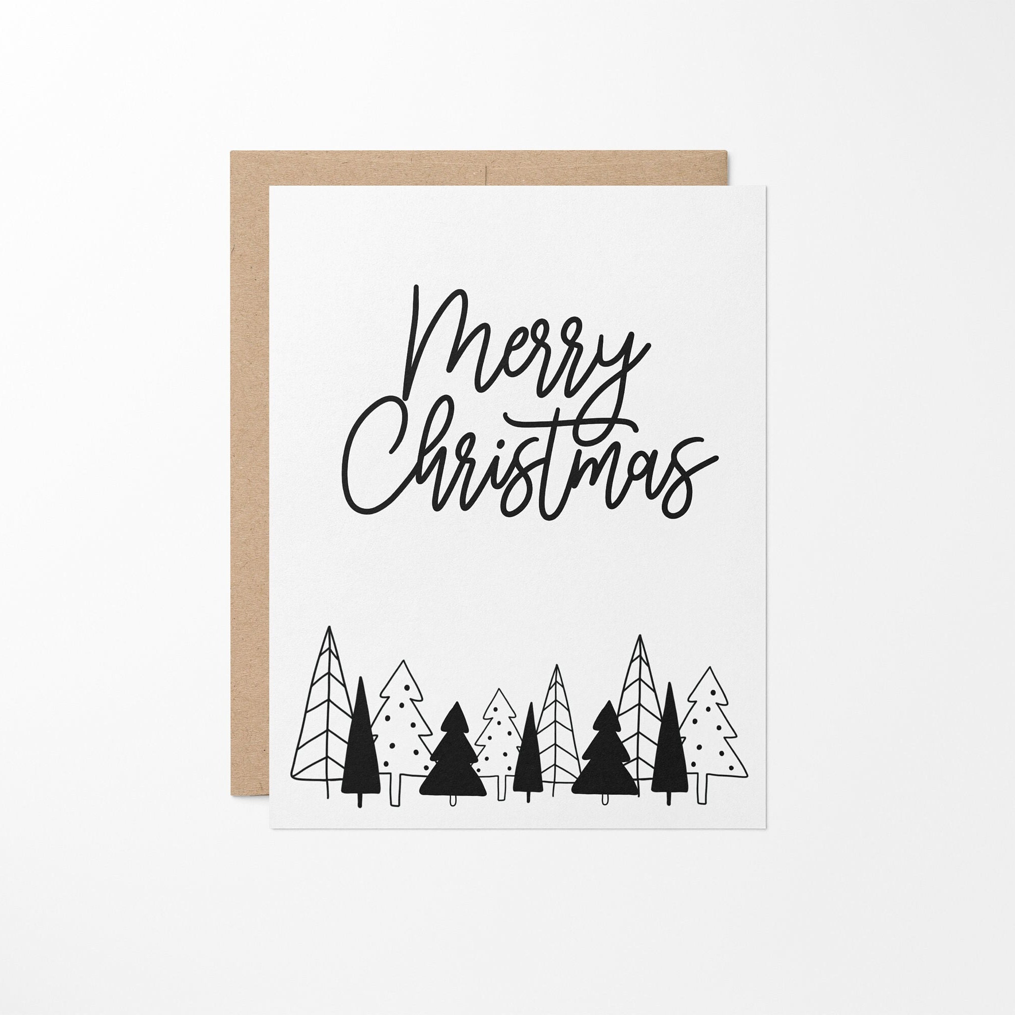 Merry Christmas Black And White Card