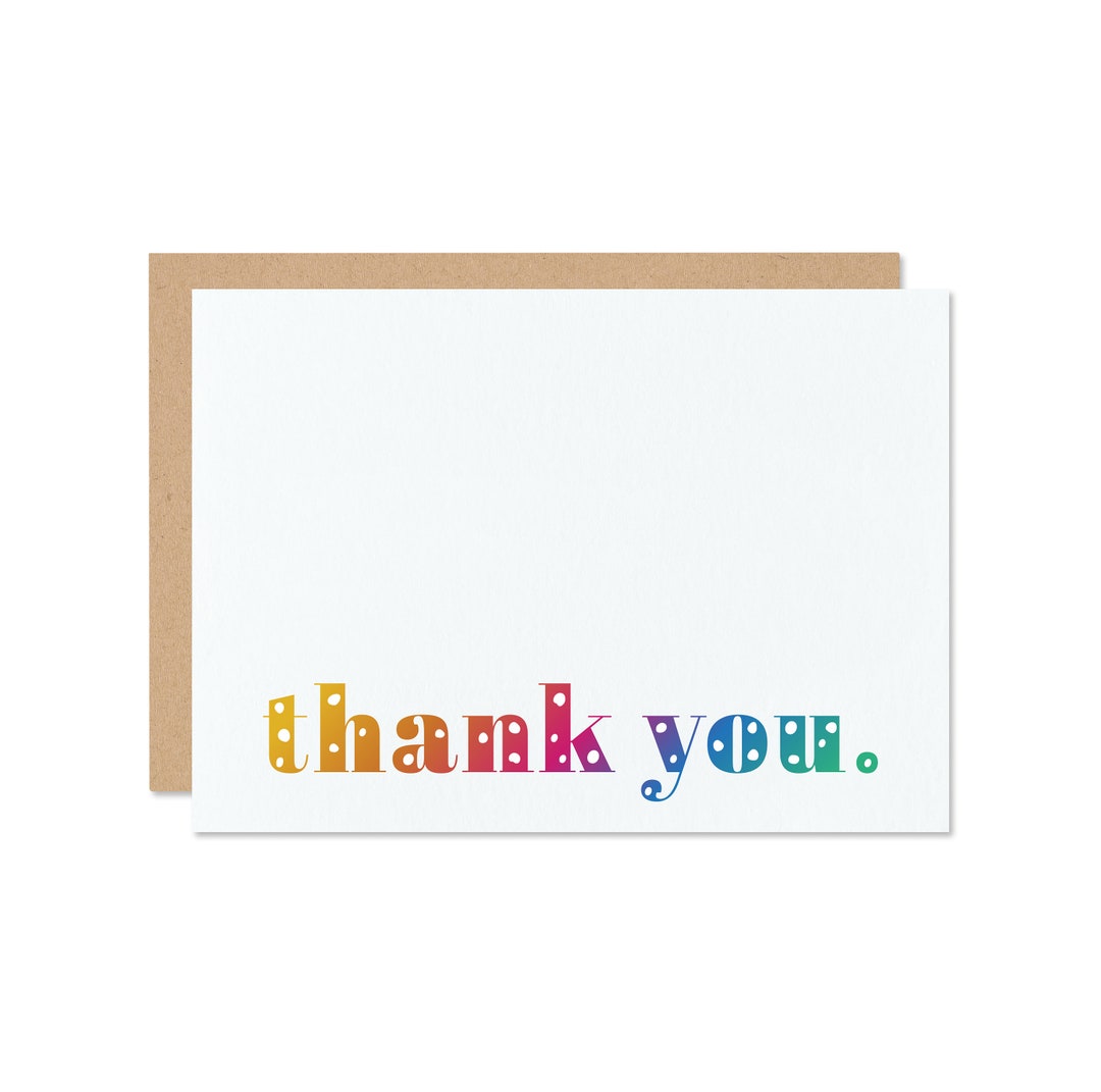 Mini Thank You Rainbow Dot Card // Thank You Card // Gift Card // Cute ...