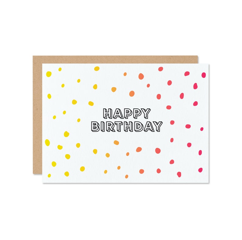 Happy Birthday Polka Dot Mini Card // Birthday Card // Cute Birthday ...