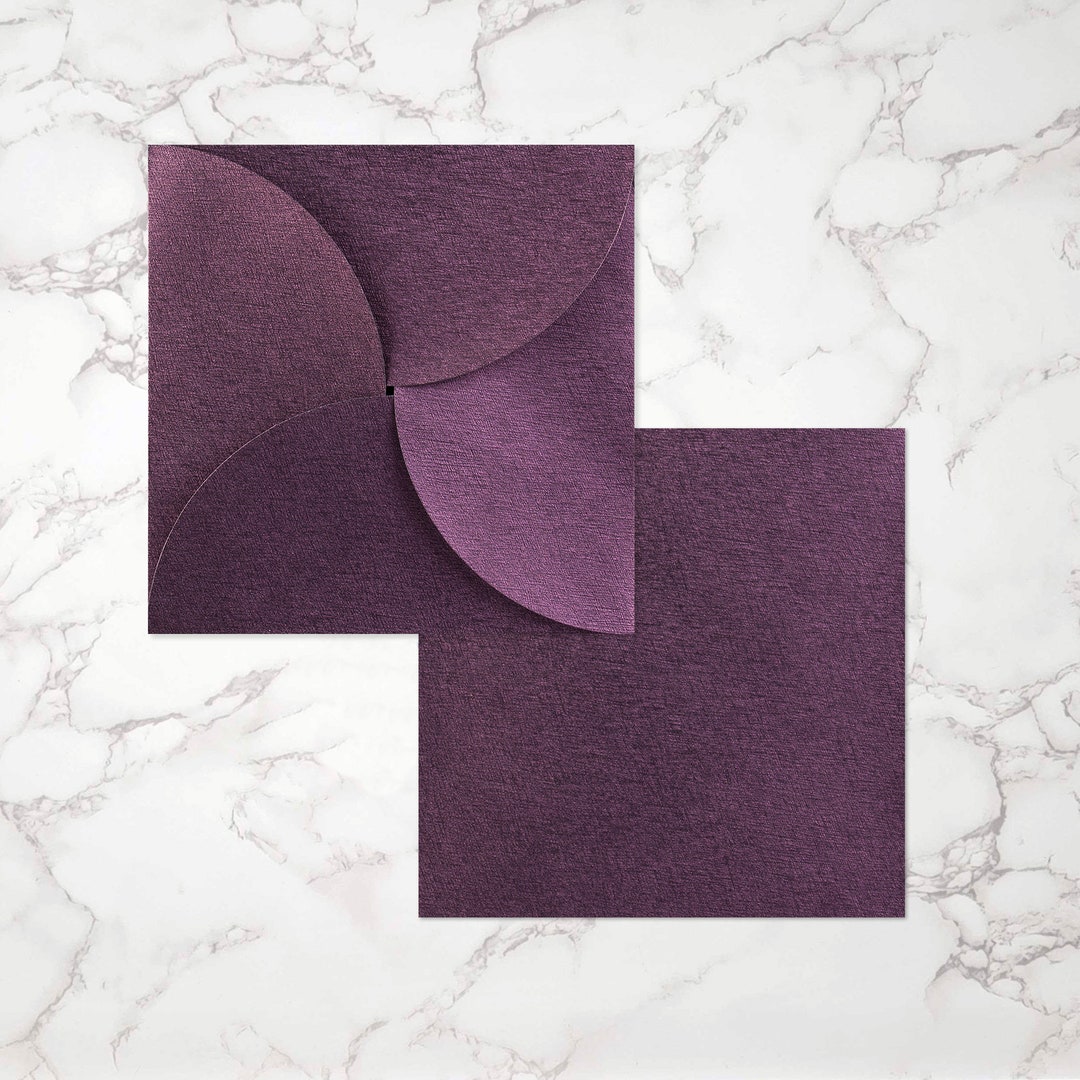 Petal Fold Envelopes Pouchettes Textured Silk 145x145mm 120gsmm Wedding ...