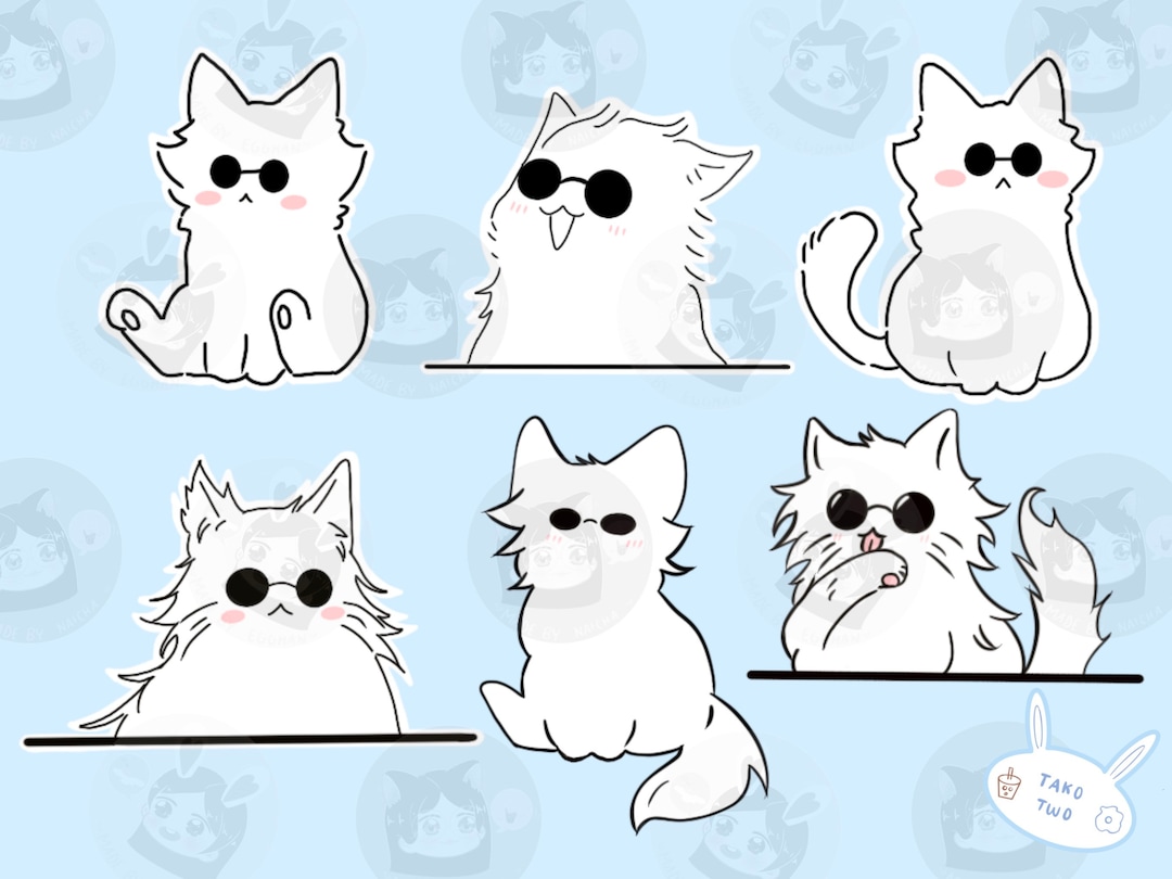 Gojo Cat Stickers - Etsy