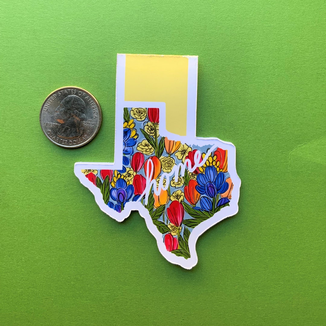 Texas State Magnetic Bookmark / Vinyl Sticker - Etsy