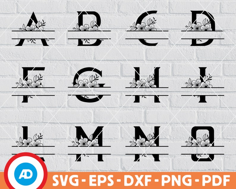 26 Split Monogram Fonts SVG BUNDLE Svg Eps Dxf Pdf Png Files - Etsy Ireland