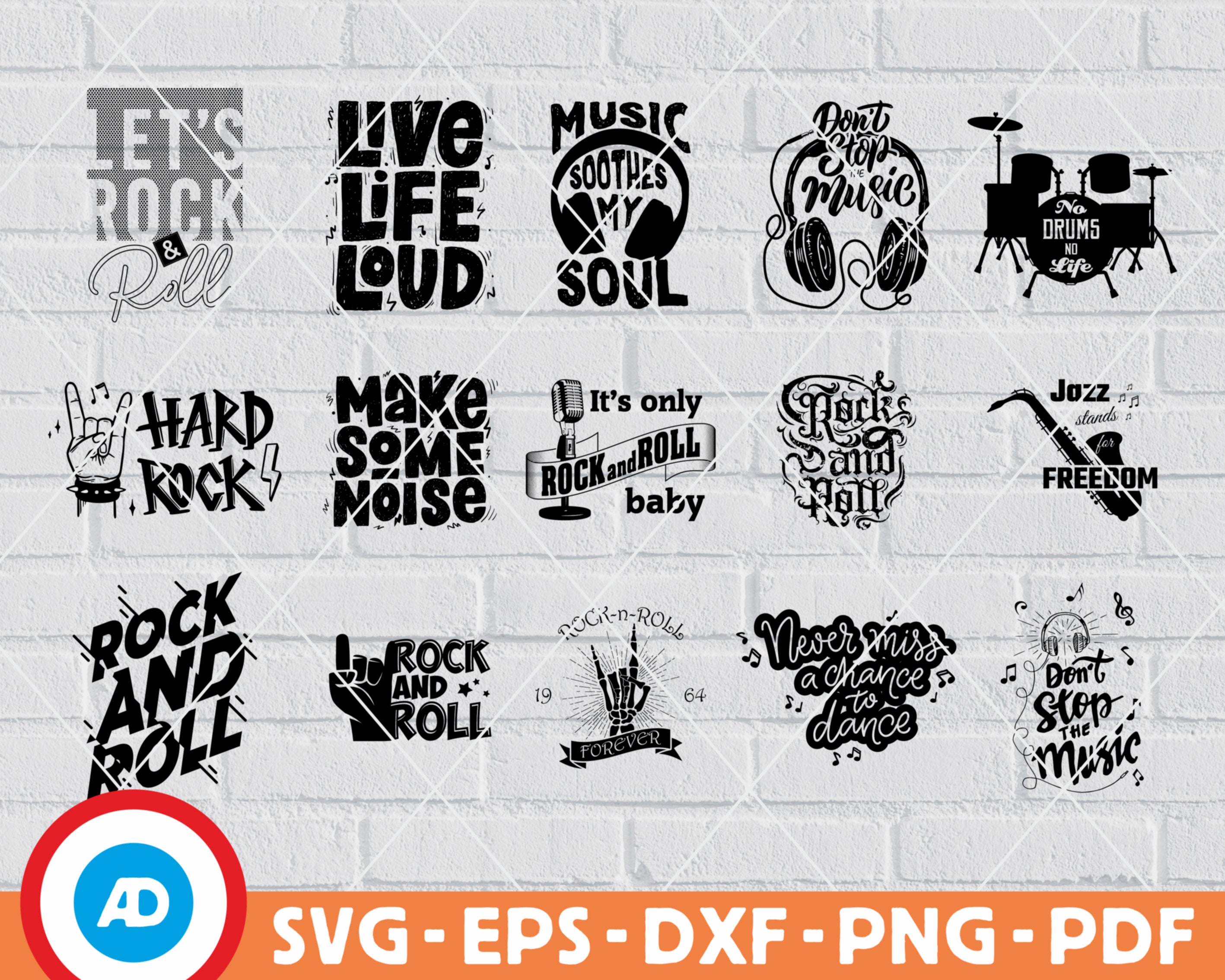 60 Sing Dance Music Quotes SVG BUNDLE Svg Eps Dxf Pdf Png - Etsy Canada