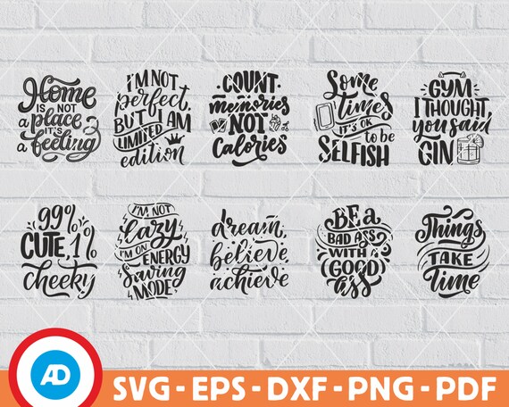 Art & Collectibles Clip Art for Silhouette 40 Inspirational Quotes SVG ...