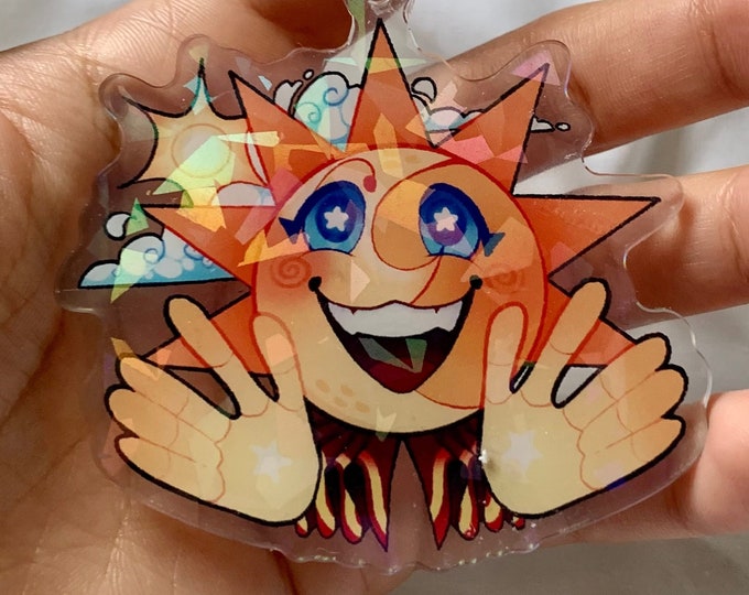 Sun Keychain/ Cute / 2.5in / Double Sided HOLOGRAPHIC Acrylic Keychains ...