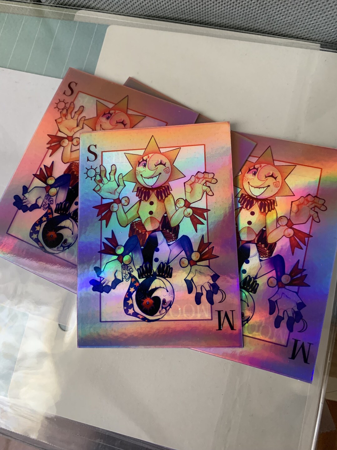 Moon and Sun Card HOLOGRAPHIC Sticker |cute | Security Breach | Five ...