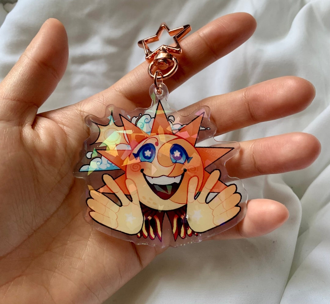 Sun Keychain/ Cute / 2.5in / Double Sided HOLOGRAPHIC Acrylic Keychains ...