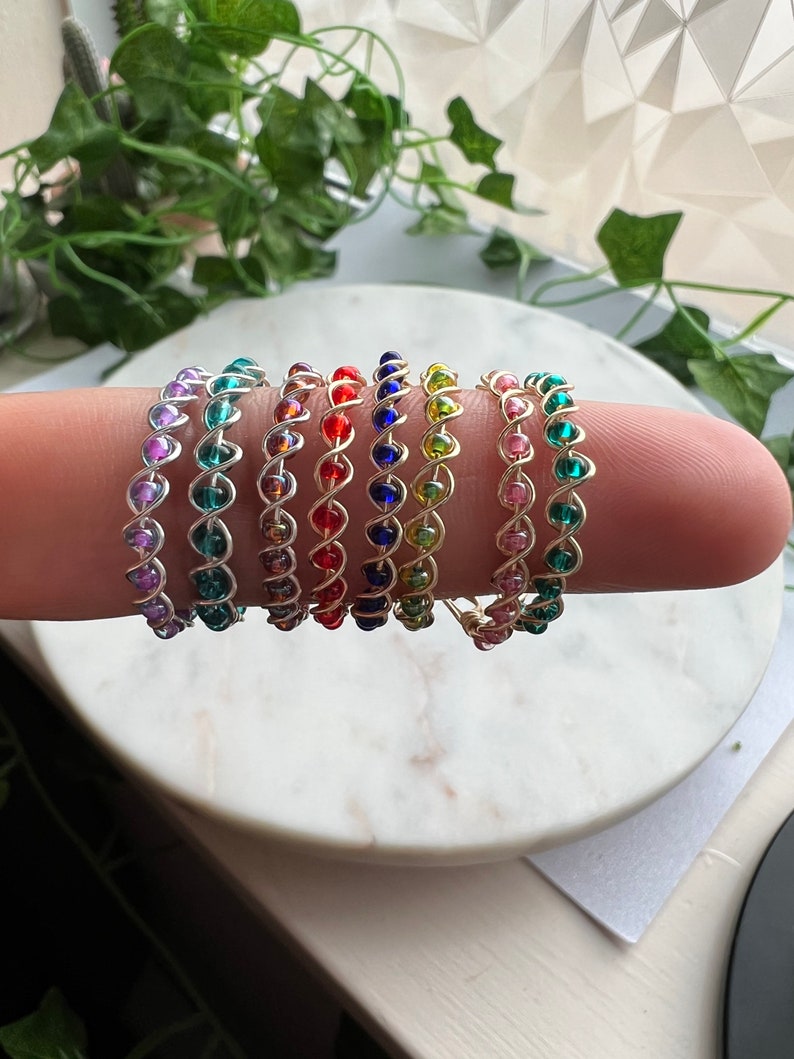 Braided Wire Rings Seed Bead Wire Ring Wire Wrapped Rings - Etsy