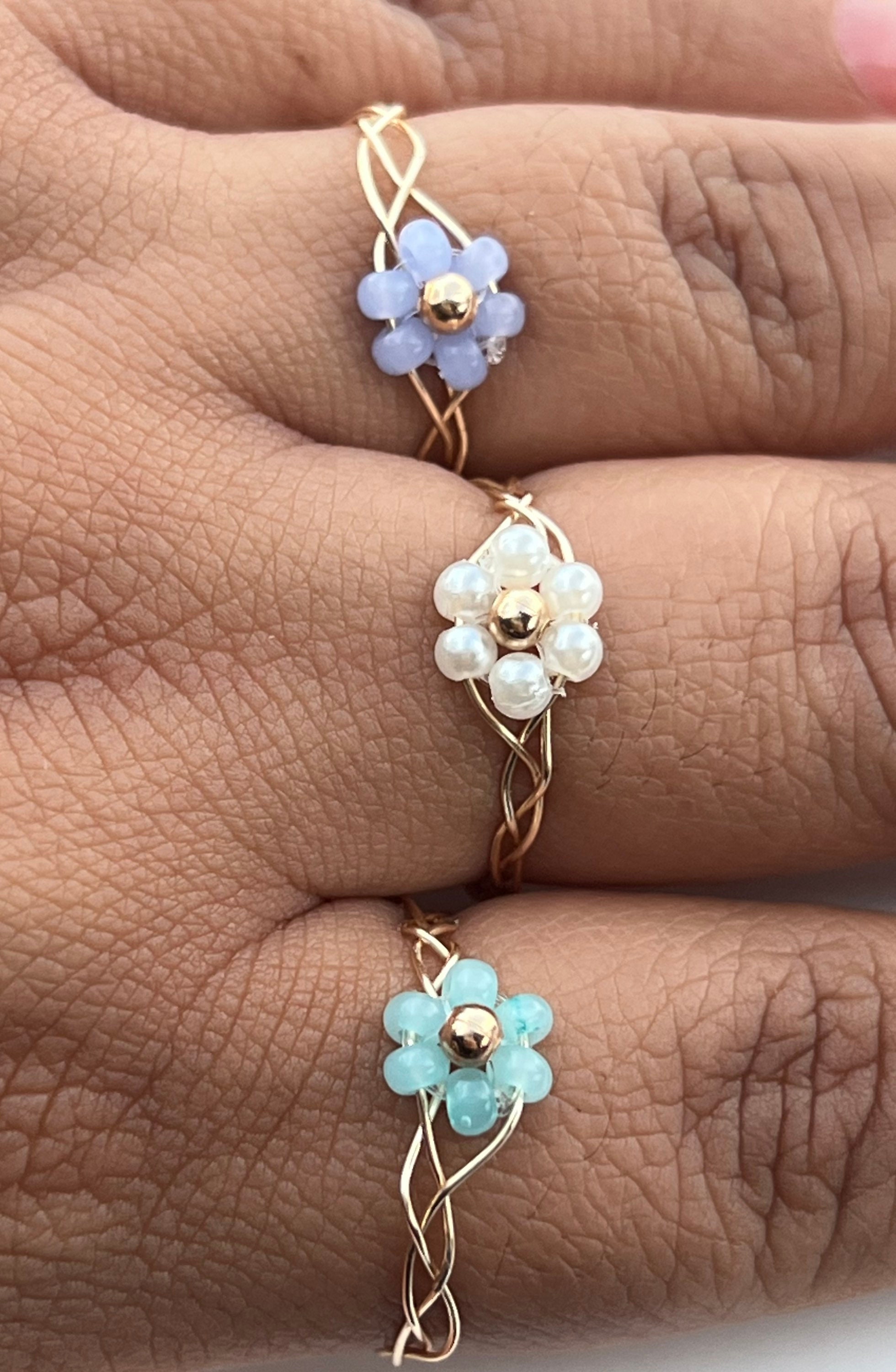 Cute Braided Wire Rings Flower Wire Ring Dainty Rings - Etsy