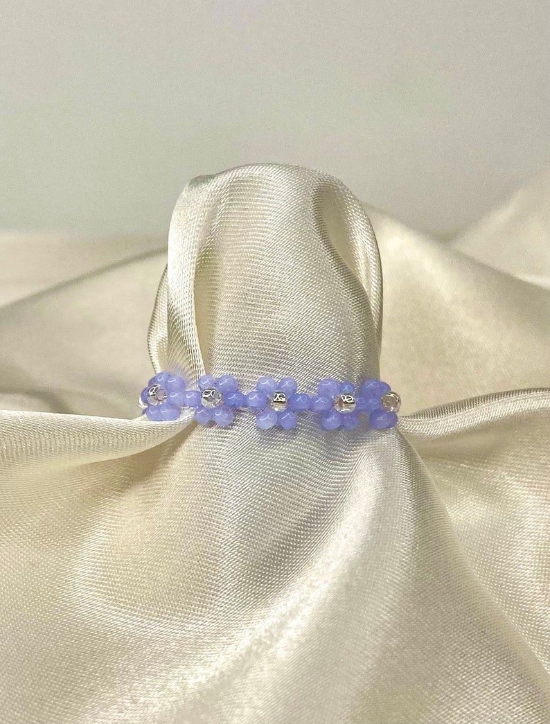 Beaded Flower Rings Stackable Rings - Etsy