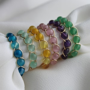 Braided Wire Rings| Beaded Wire Ring - Etsy