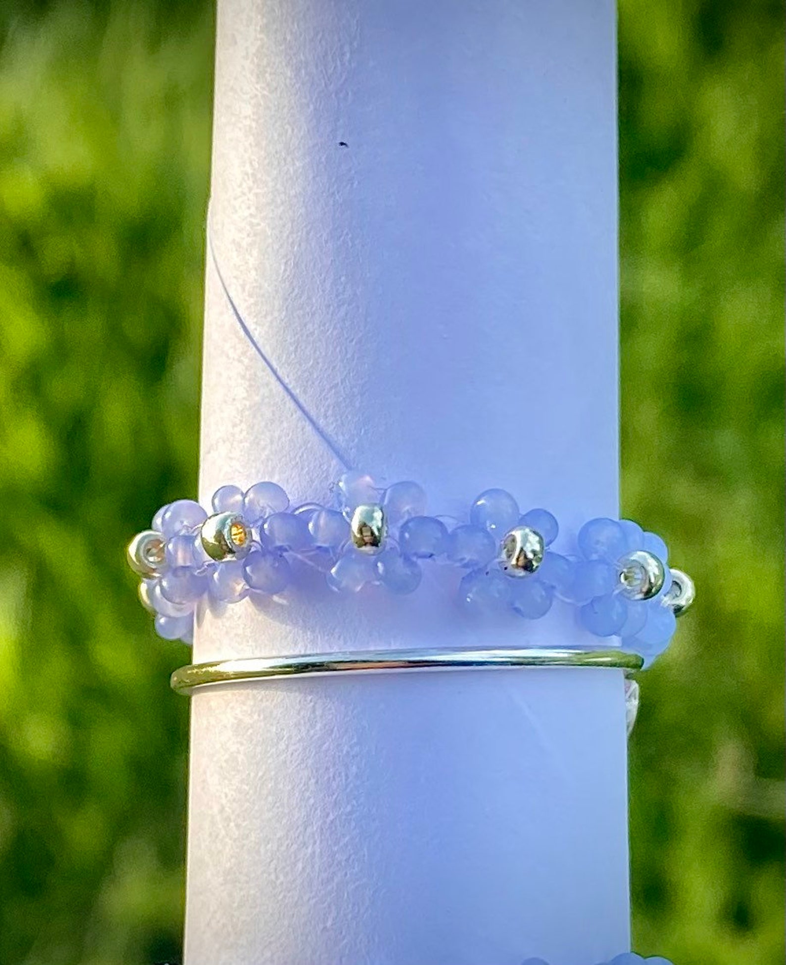 Beaded Flower Rings Stackable Rings - Etsy