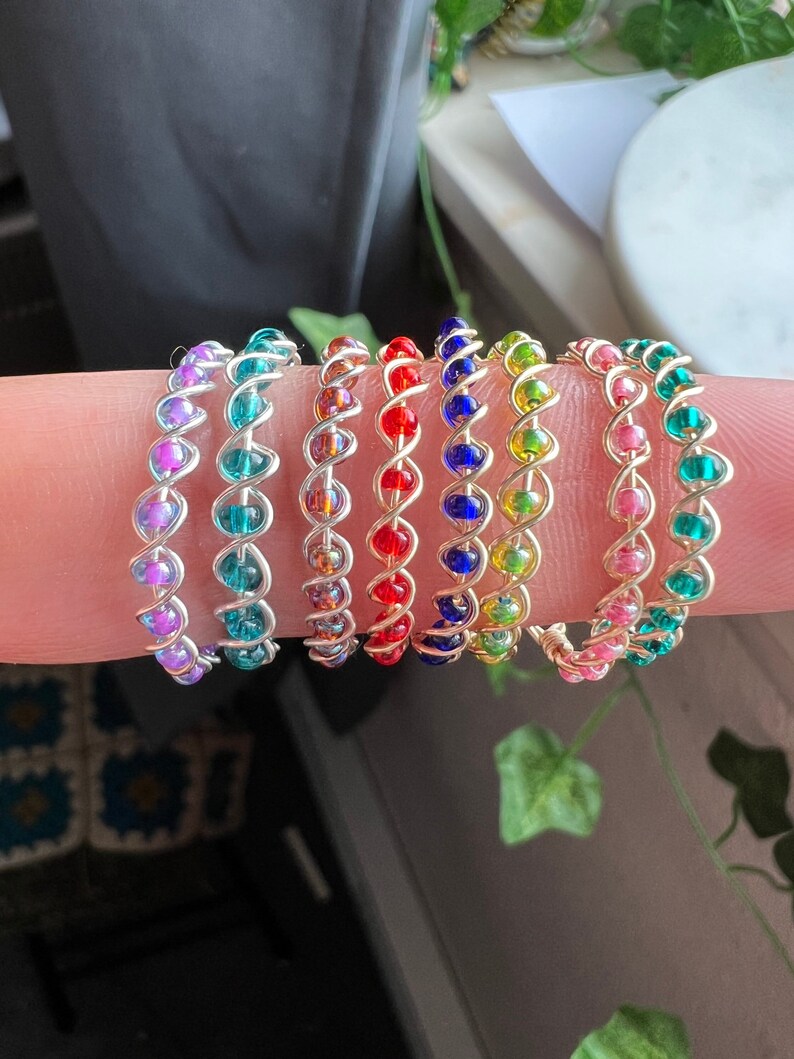 Braided Wire Rings Seed Bead Wire Ring Wire Wrapped Rings - Etsy