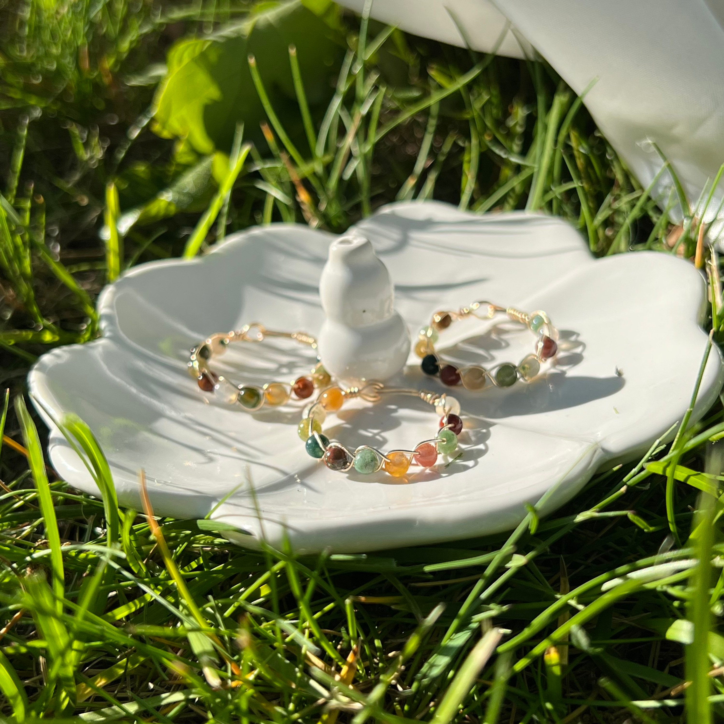 Indian Agate Braided Wire Ring - Etsy