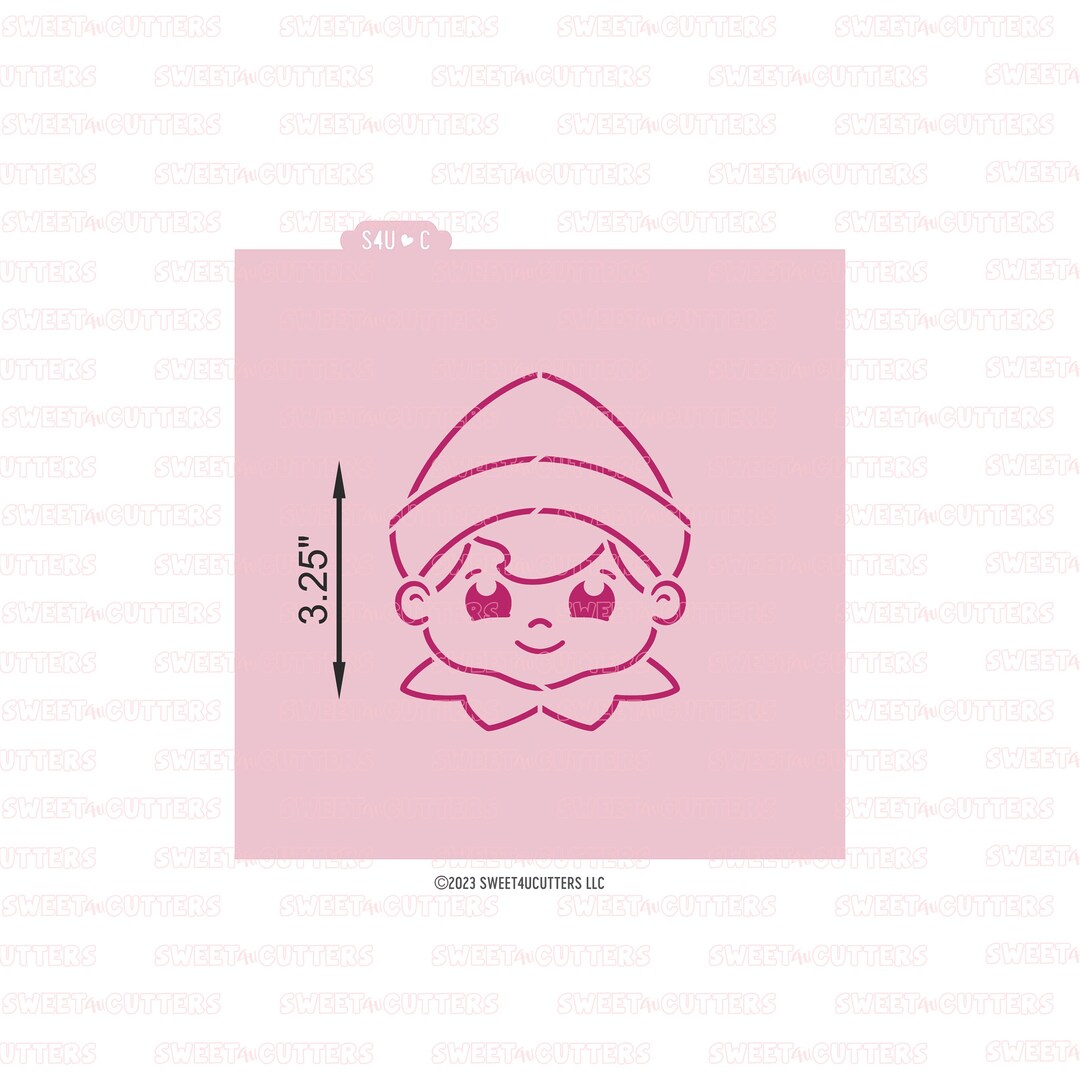 Elfie Face PYO Cookie Stencil - Etsy