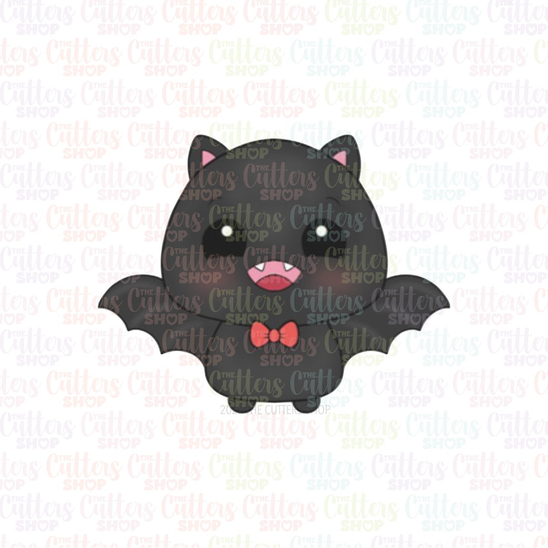 Chubby Bat Cookie Cutter,bat With Bow Cookie Cutter, Animals Cookie ...