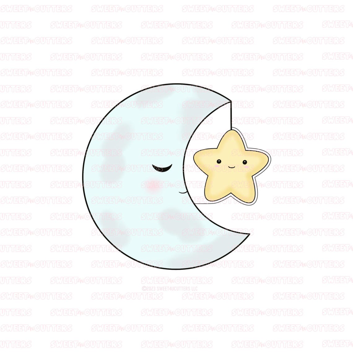Half Moon With Star Cookie Cutter, Baby Shower Cookie Cutter, Fondant ...