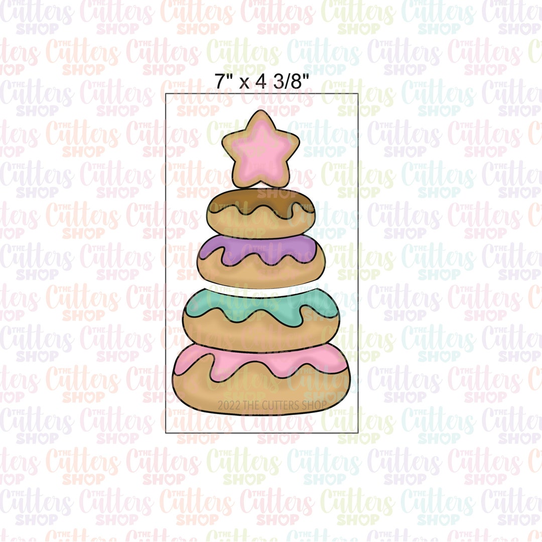 Donuts Tree Stack Cookie Cutter 22, Christmas Cookie Cutter or Fondant ...