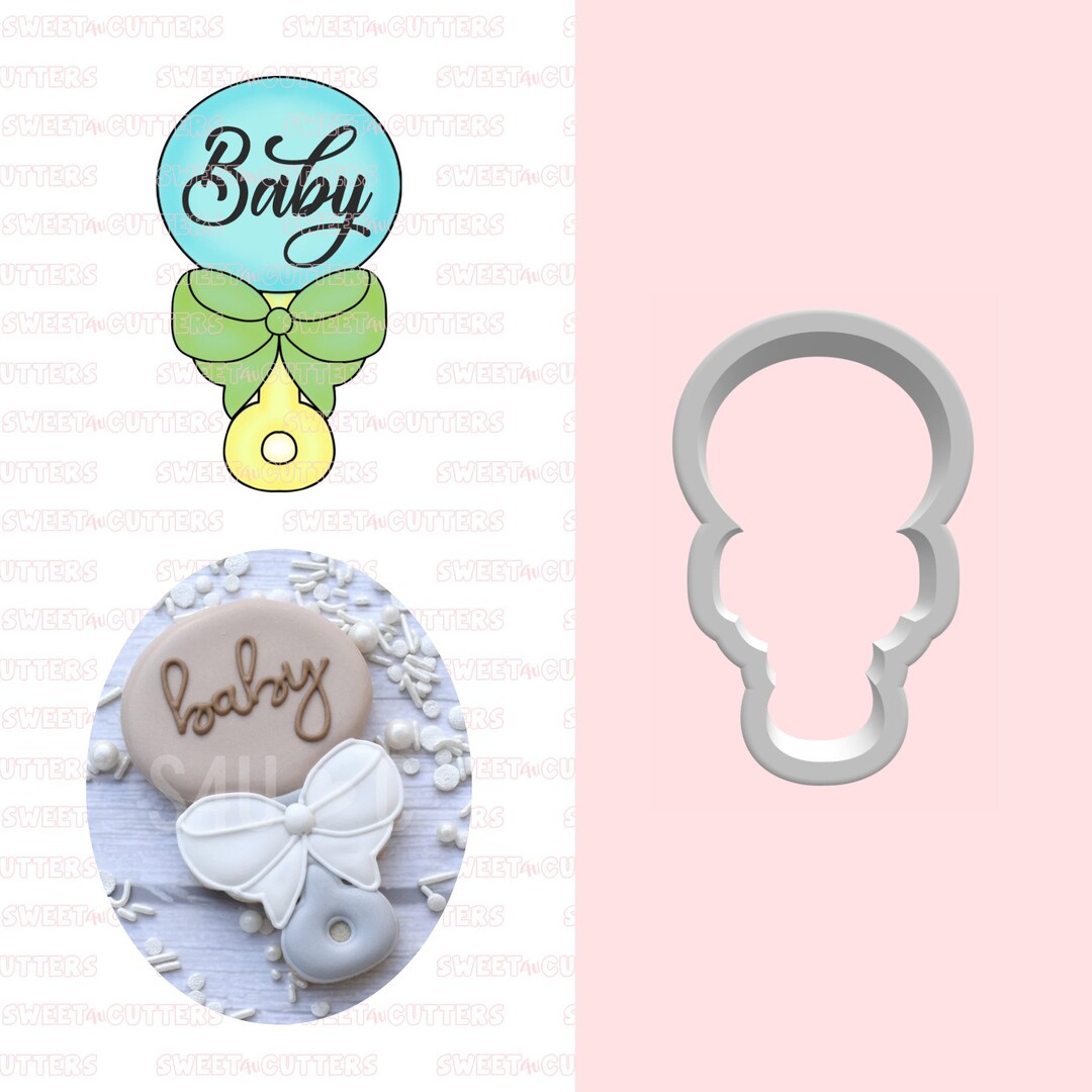 Baby Rattle L Cookie Cutter, Baby Shower Cookie Cutter, Fondant Cookie ...