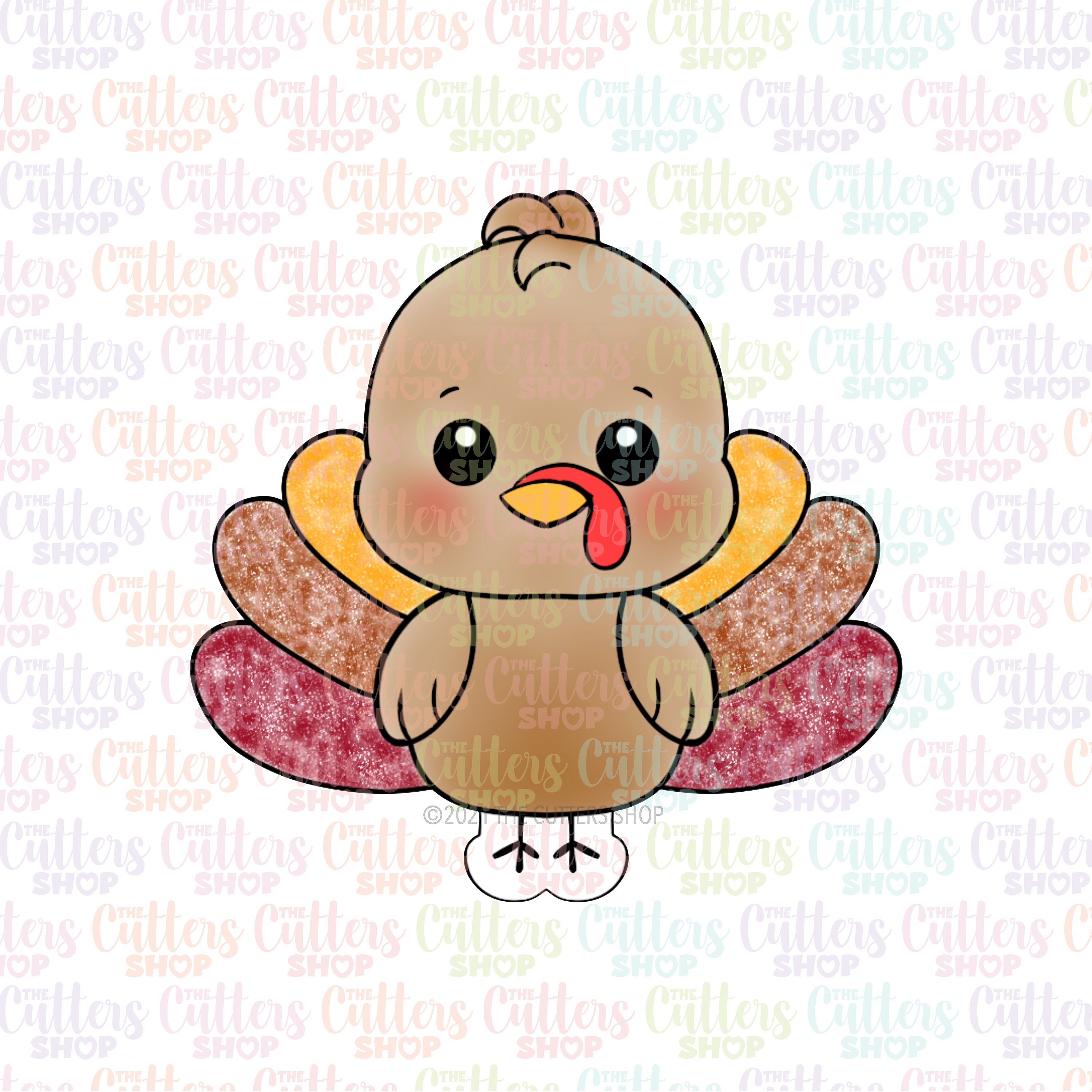 Turkey B Cookie Cutter, Chubby Turkey, Fall Cookie Cutter, Thanksgiving ...