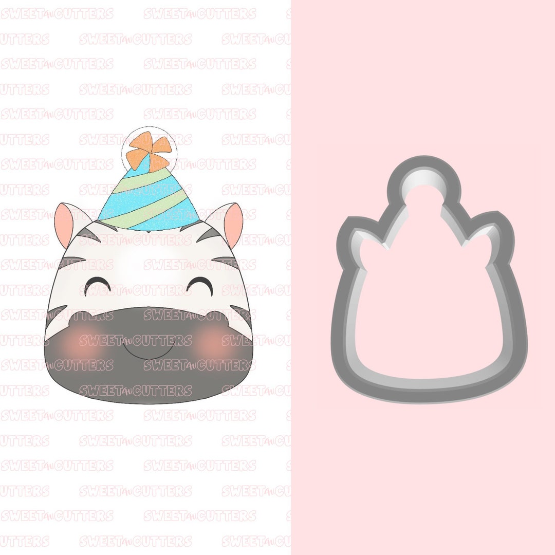Zebra With Birthday Hat Cookie Cutter, Safari Animals Cookie Cutter ...