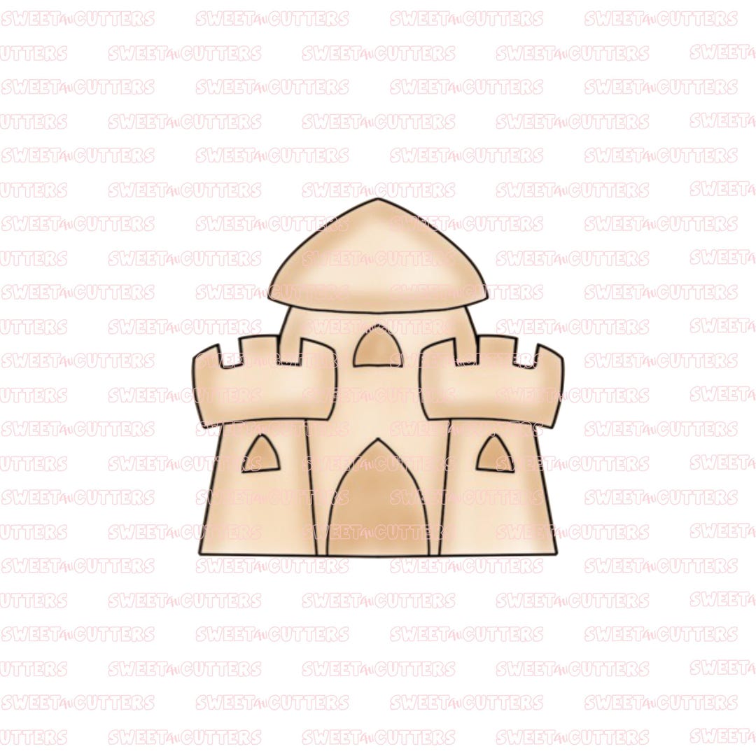 Sandcastle Cookie Cutter, Beach Castle Cookie Cutter, Fondant Cookie ...