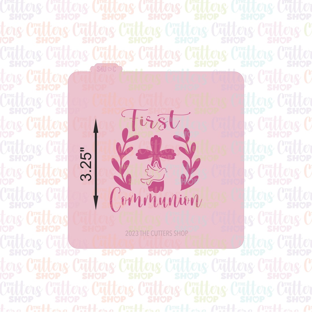 First Communion Cookie Stencil - Etsy