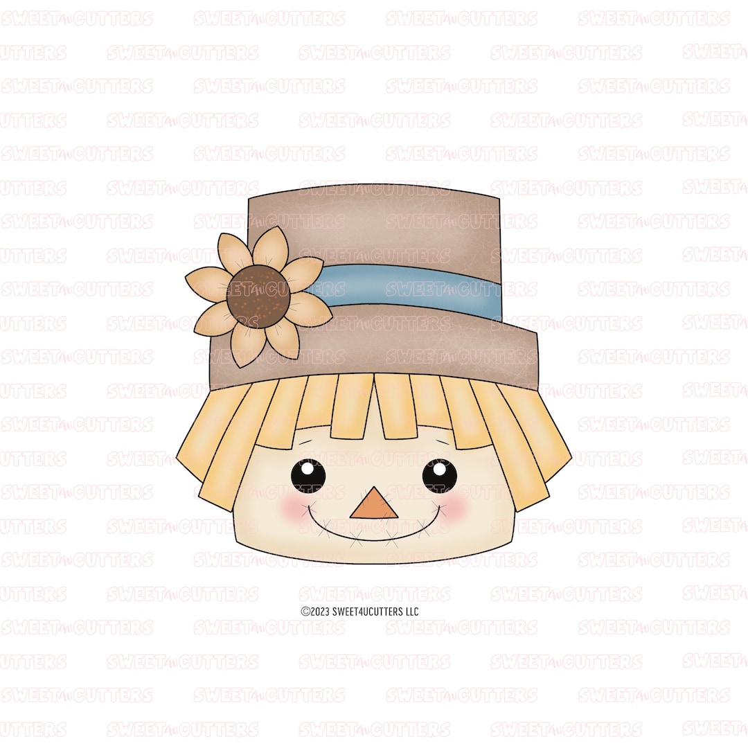 Scarecrow Face S C23 Cookie Cutter, Fall Cookie Cutter, Thanksgiving ...