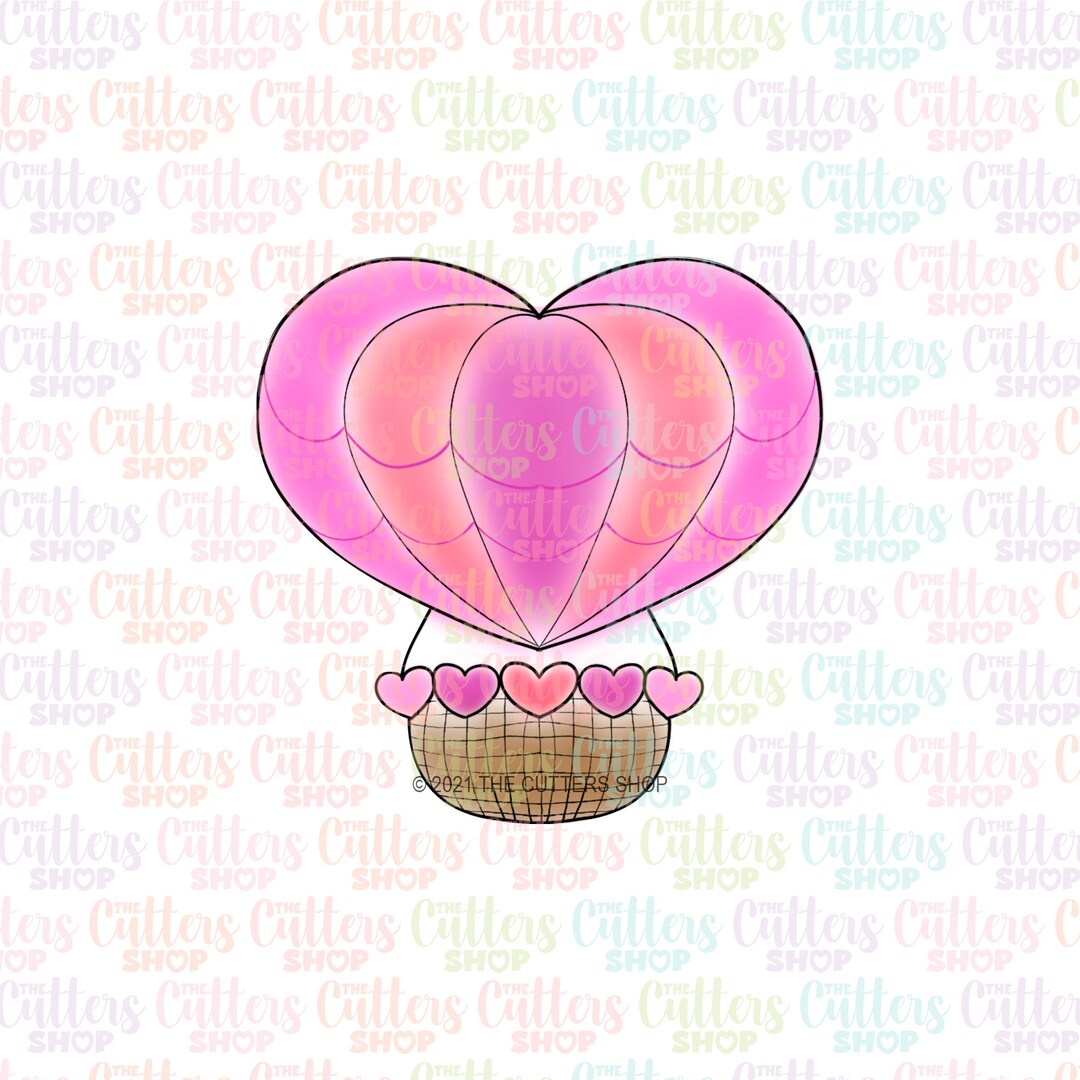 Hot Air Balloon H Cookie Cutter, Valentines Cookie Cutters or Fondant ...