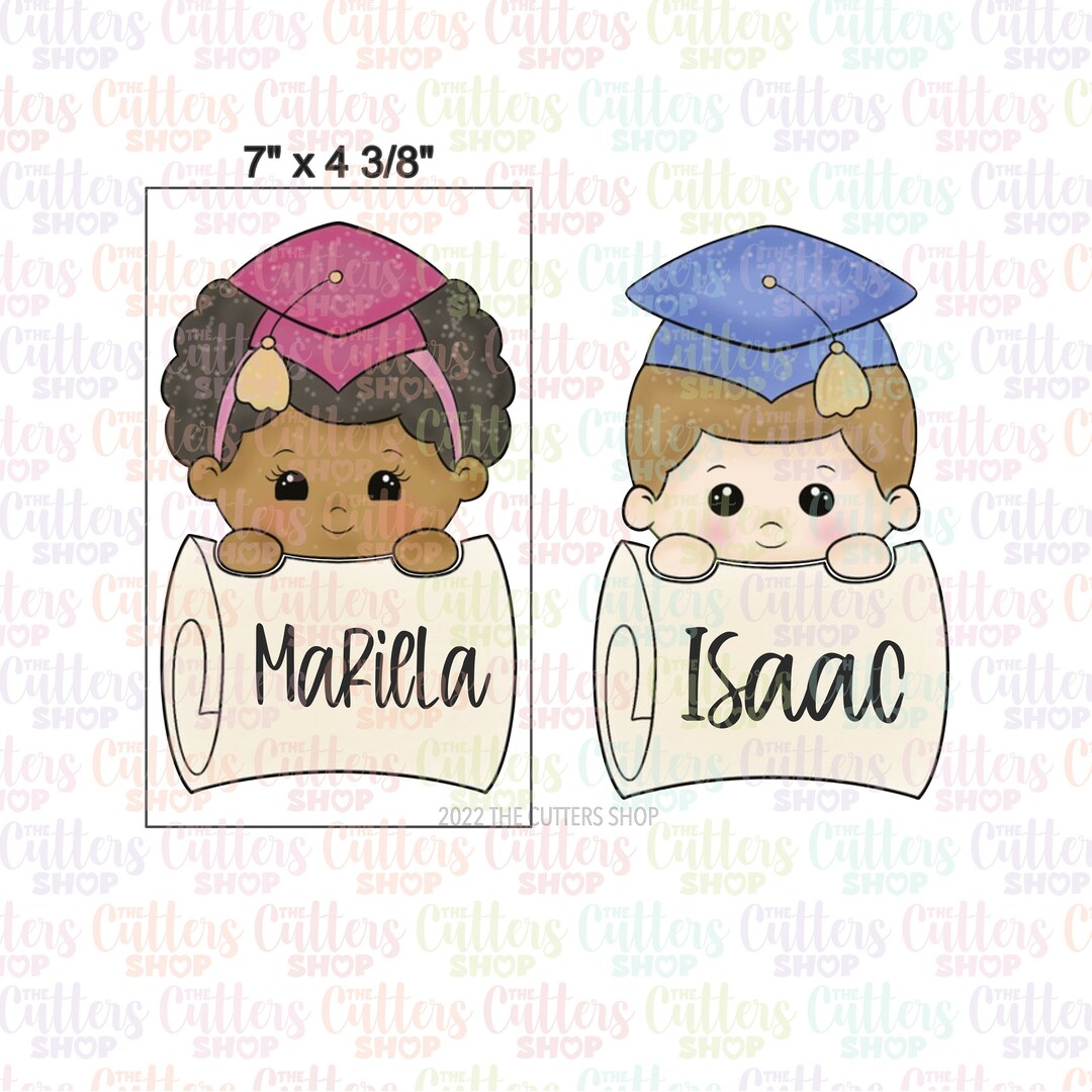 Grad Kids Set of 2 Cookie Cutter, Graduation Cookie Cutter or Fondant ...