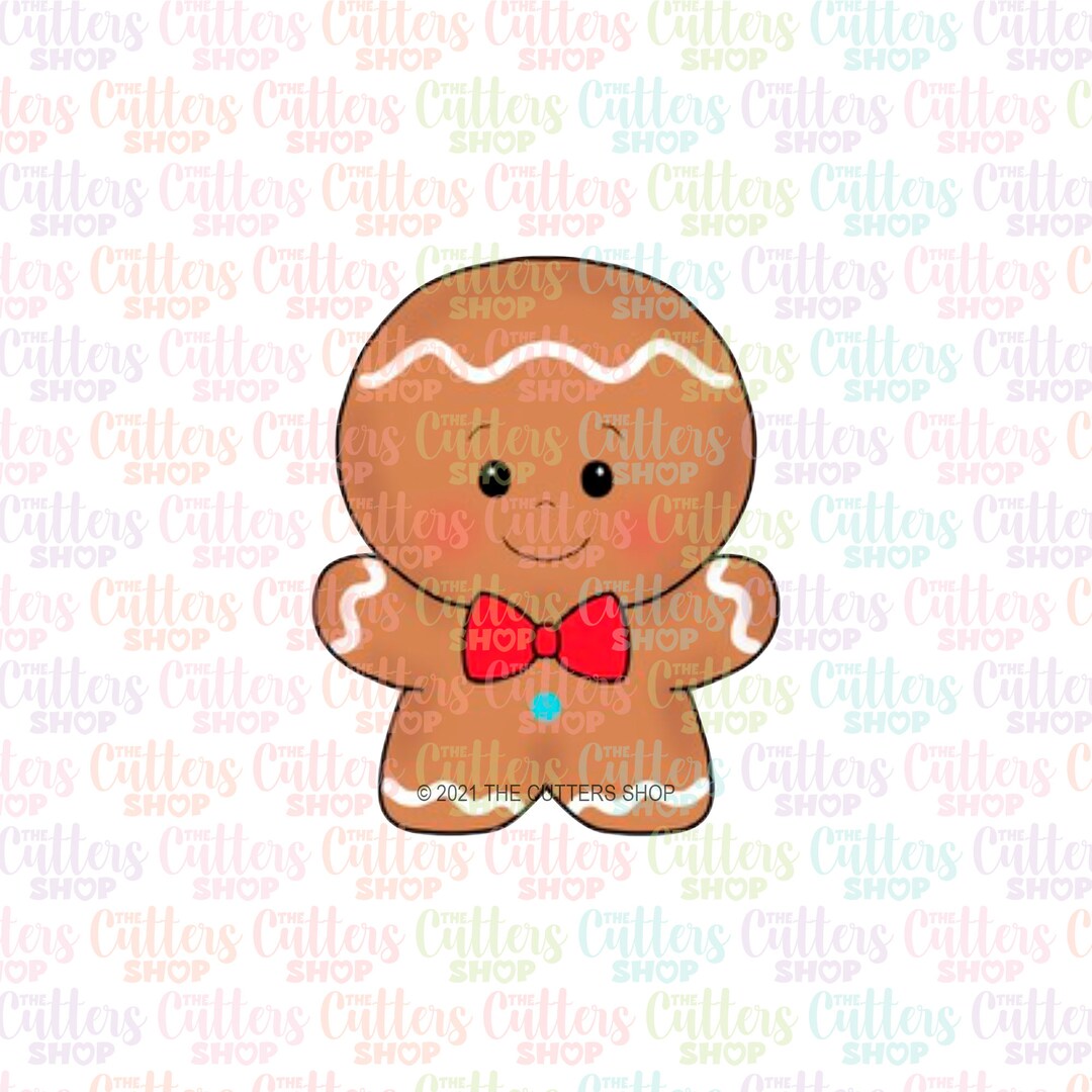 Chubby Gingerbread Boy Cookie Cutter, Christmas Cookie Cutter or ...