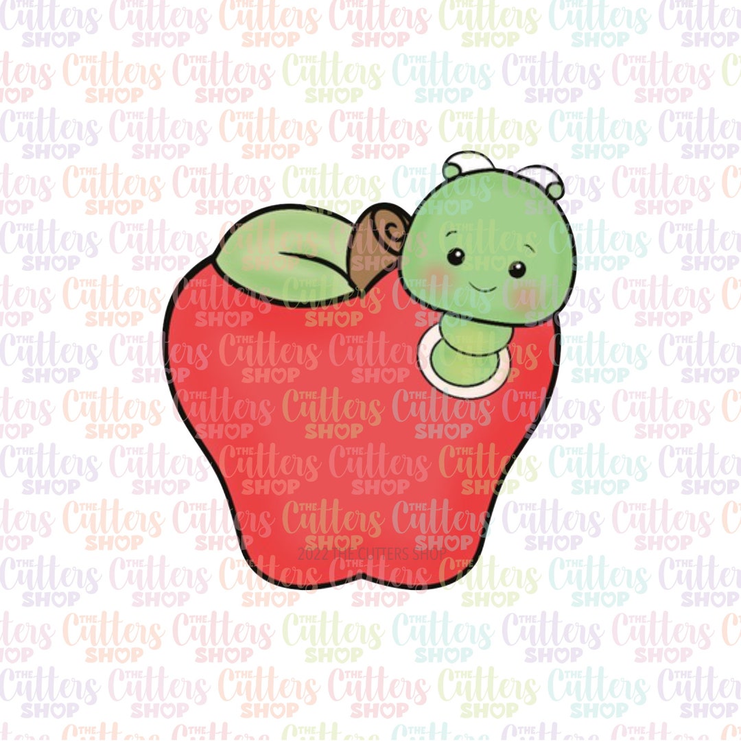 Apple With Worm Cookie Cutter - Etsy
