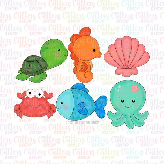 Sea Creatures Set Cookie Cutters - Etsy