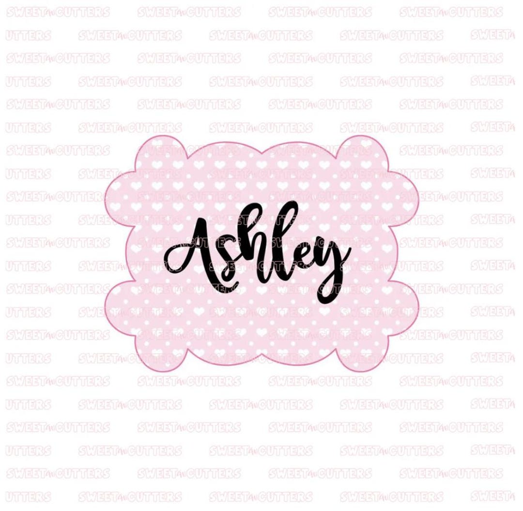 Ashley Plaque Cookie Cutter, Shape Cookie Cutter, Fondant Cookie Cutter ...