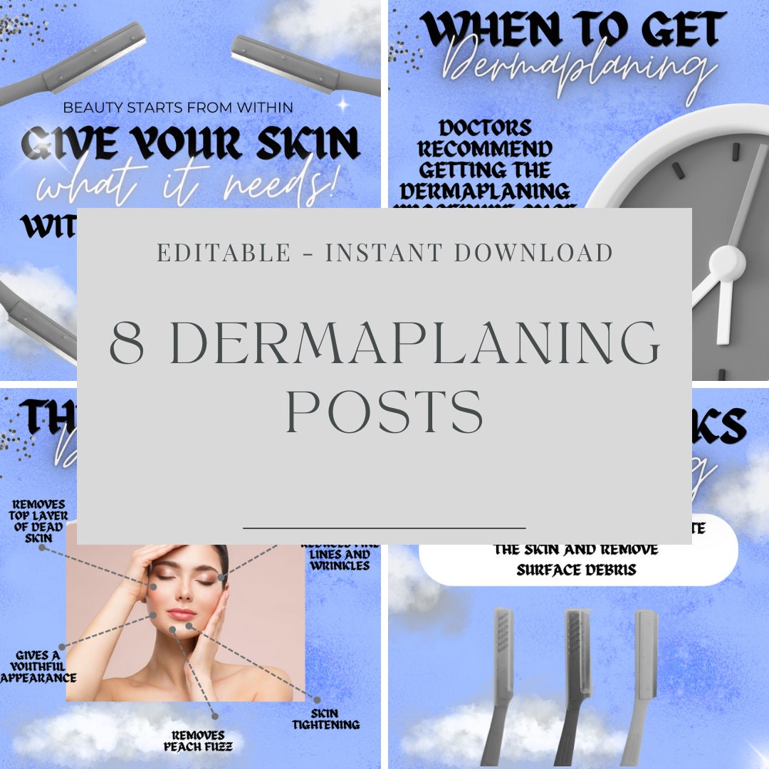 8 Blue Dermaplaning Epidermal Epiblade Aesthetics Templates Instagram ...