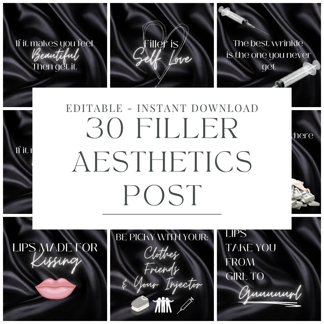 30 Filler Aesthetics Shareable Instagram Posts | Pre Made Black ...