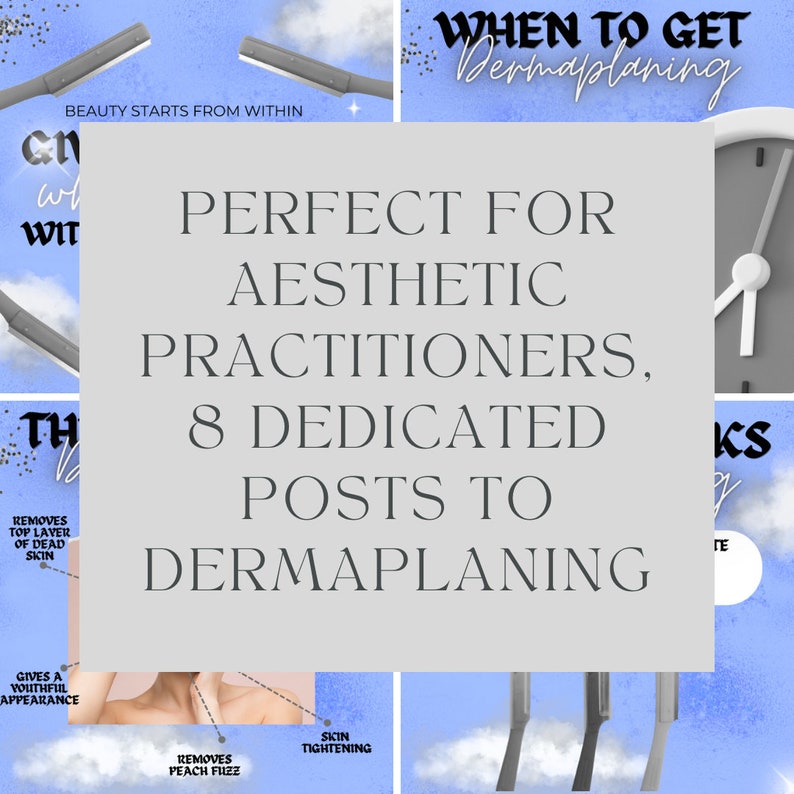 8 Blue Dermaplaning Epidermal Epiblade Aesthetics Templates Instagram ...