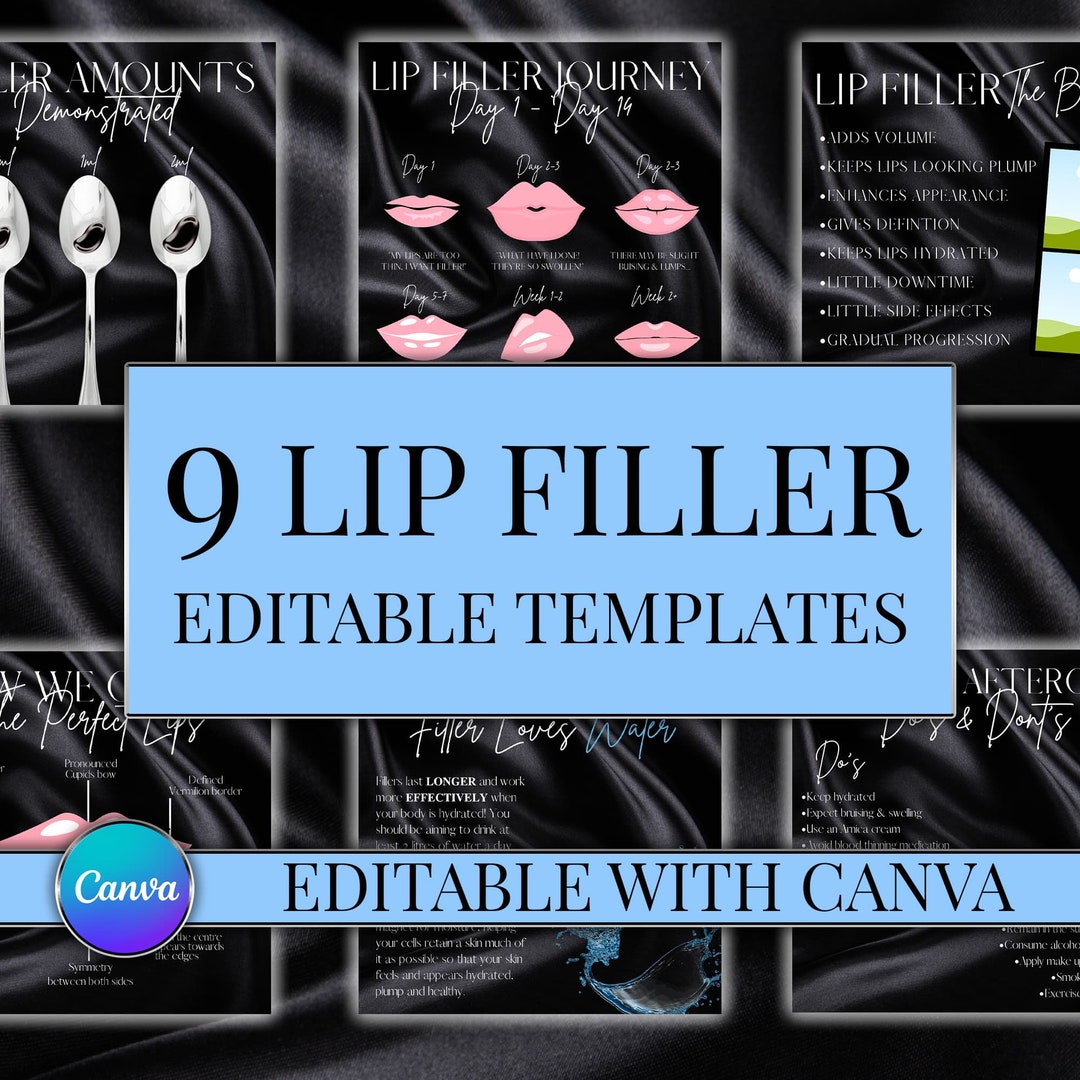 9 High Quality Lip Filler Aesthetics Templates Black Silk Glam ...