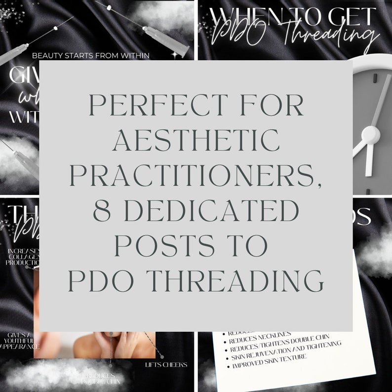 8 Black Silk PDO Threading Threadlift Aesthetics Templates Instagram ...