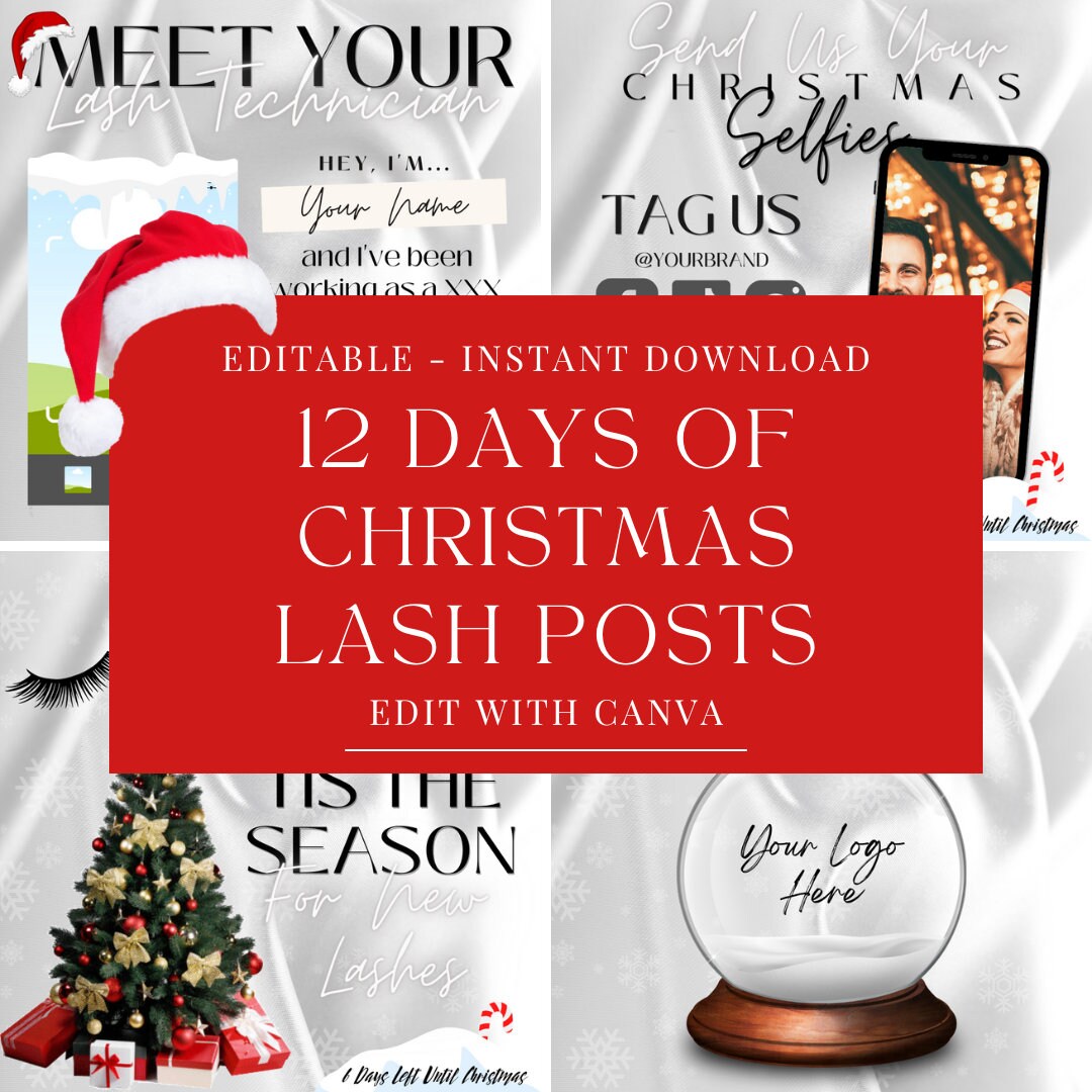 12 Lashes Days of Christmas White Countdown Lash Extensions Eyelash ...