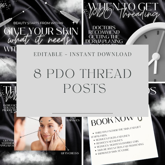 8 Black Silk PDO Threading Threadlift Aesthetics Templates - Etsy