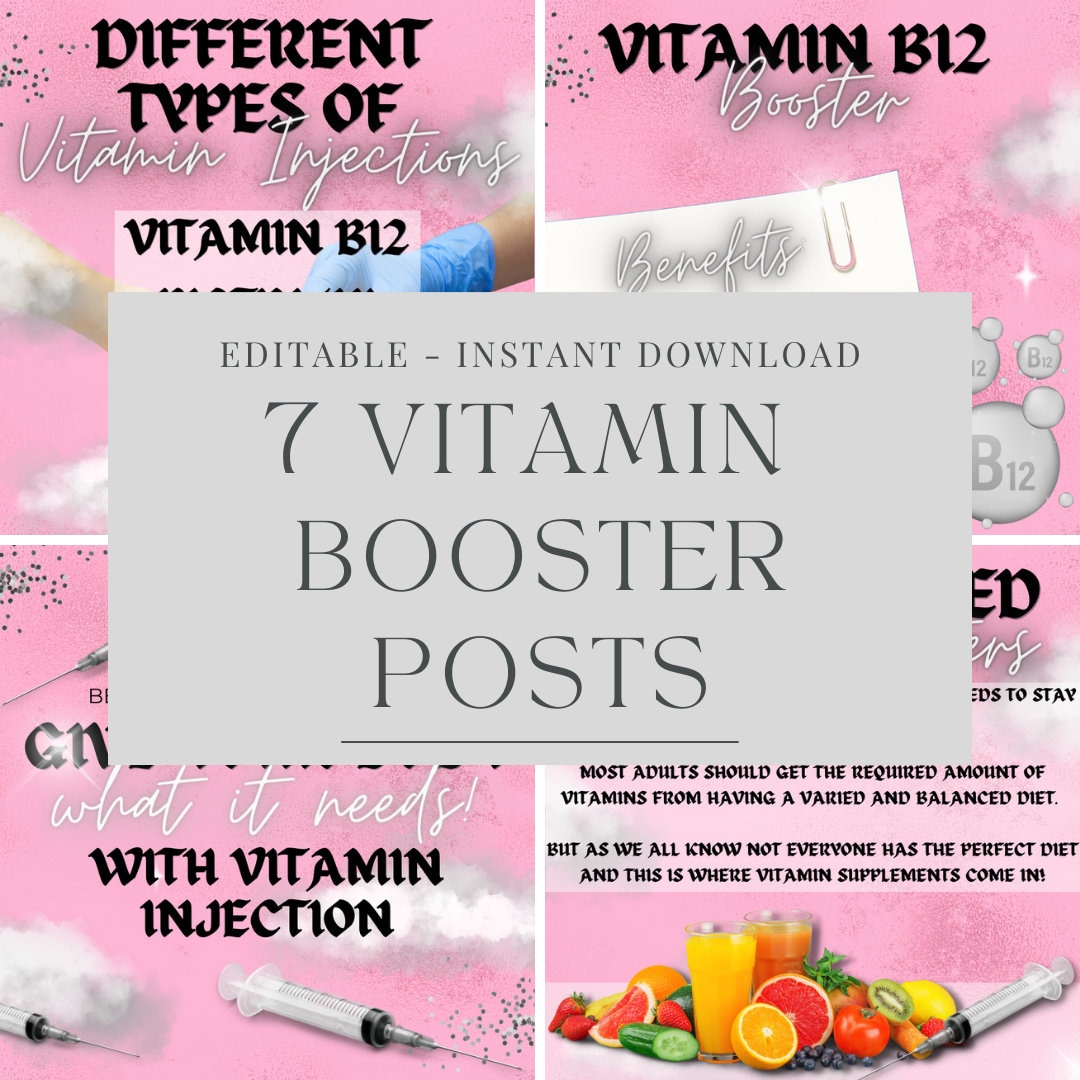 7 Pink Vitamin Boosters Vitamin Injections Aesthetics Templates ...