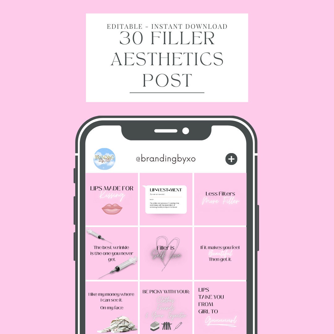 30 Filler Aesthetics Shareable Instagram Posts | Pre Made Pink ...